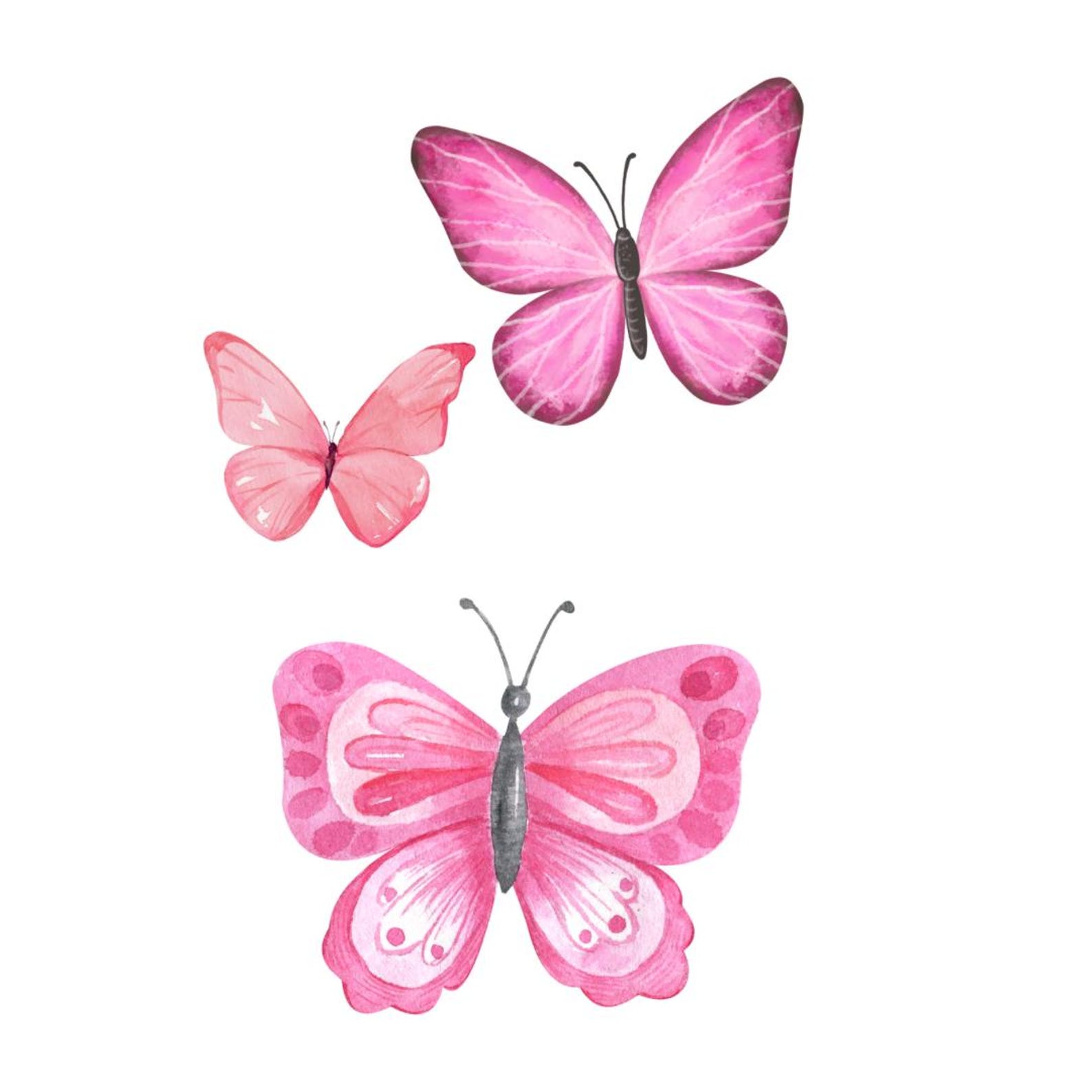 Pink Theme Butterfly Decals/stickers (set of 3) - Etsy