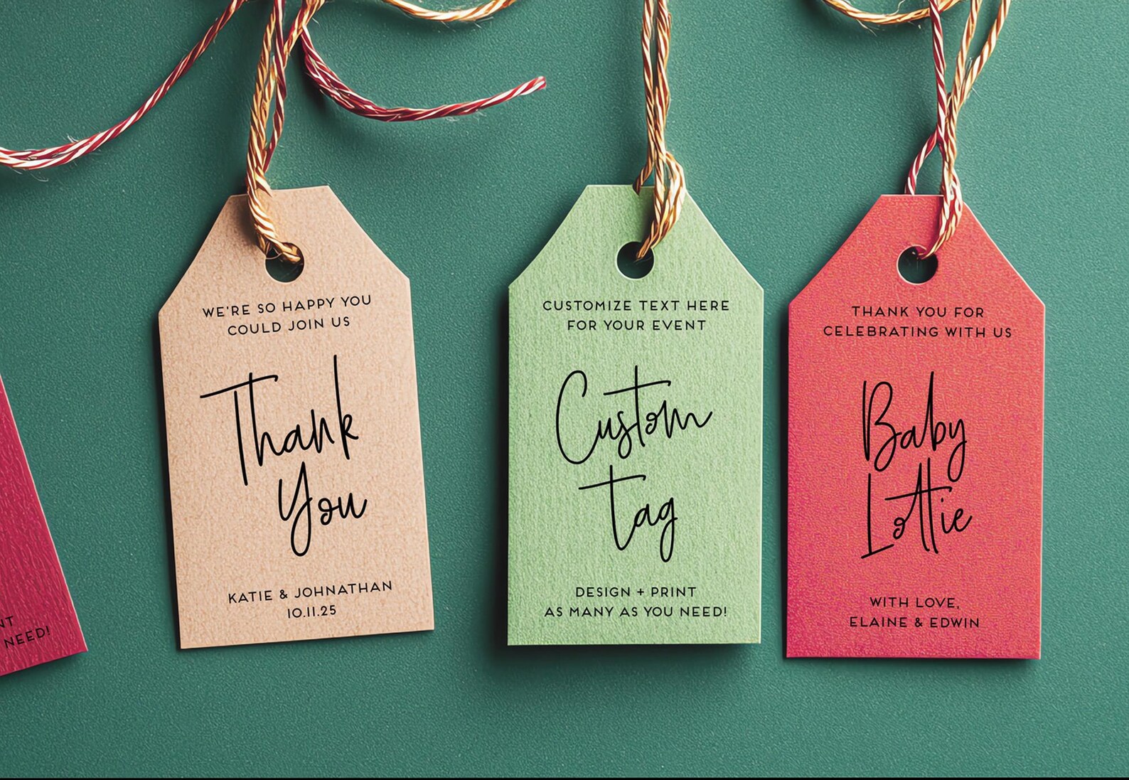 Editable Tags Instant Download, Calligraphy, Custom Favor Tag ...