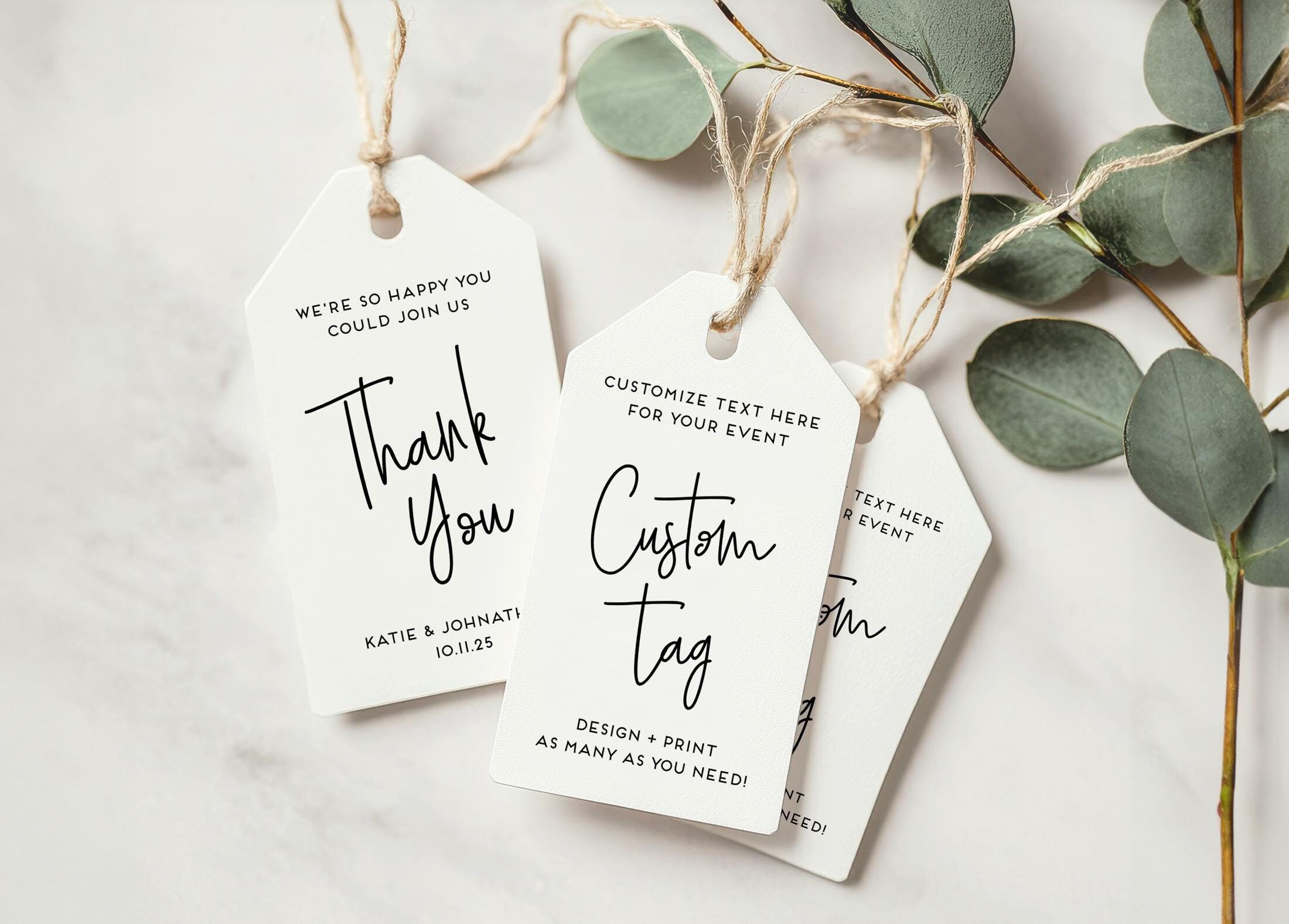 Editable Tags Instant Download, Calligraphy, Custom Favor Tag ...