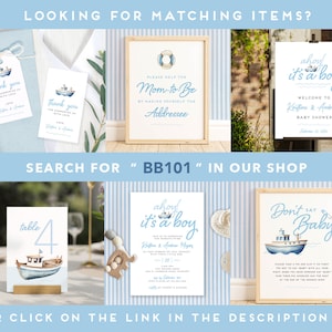 Table Numbers - Baby Shower - Ahoy It's a Boy - Nautical Blue - Instant ...