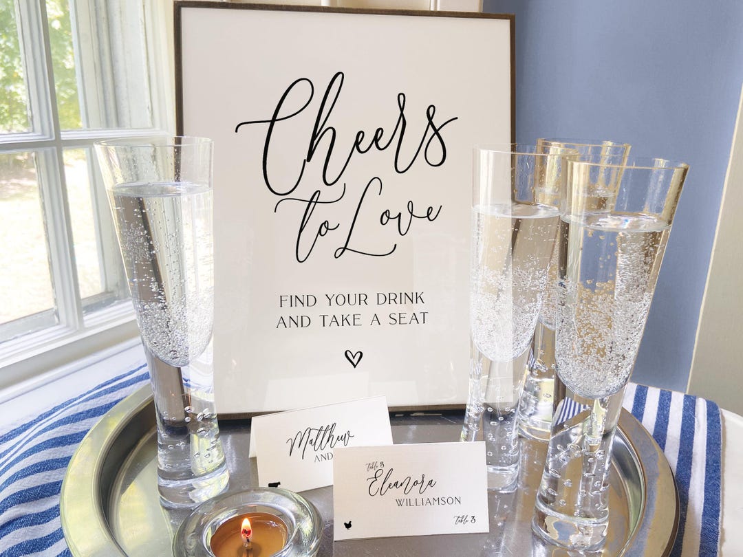 Cheers to Love Sign, Printable Wedding Place Card (8x10 or 5x7) - Etsy