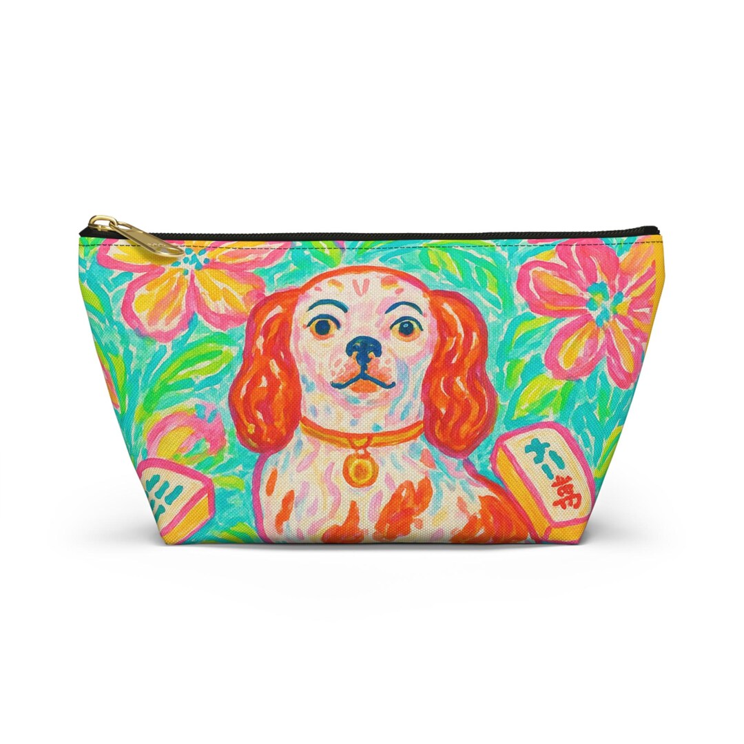 Lucky Dog Mahjong Tiles Accessory Pouch | T-bottom Zipper Pouch - Etsy