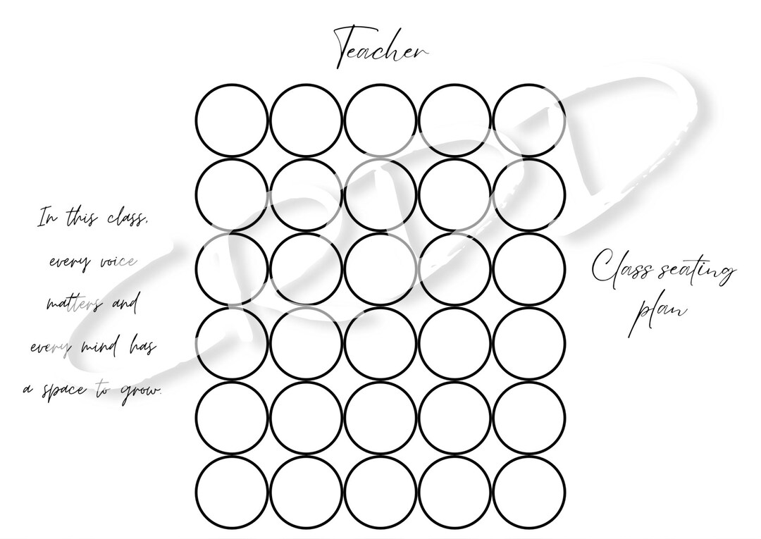 Classroom Seating Plan 5x6 Digital Download - Etsy