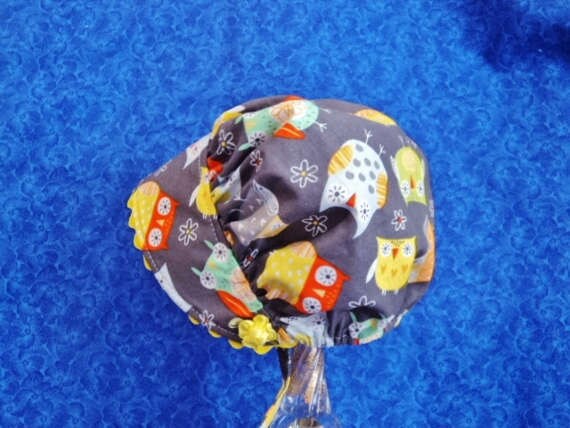 Infant Baby Bonnet Grey With Colorful Owls - Etsy
