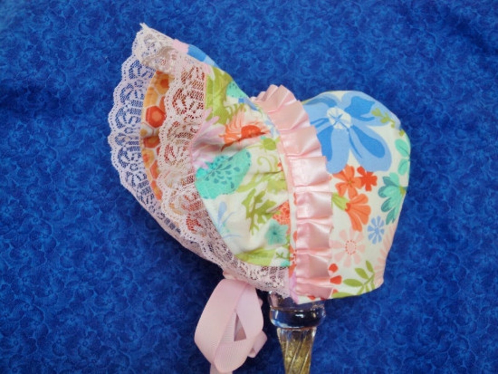 Baby Sun Bonnet Satin and Lace Trim - Etsy