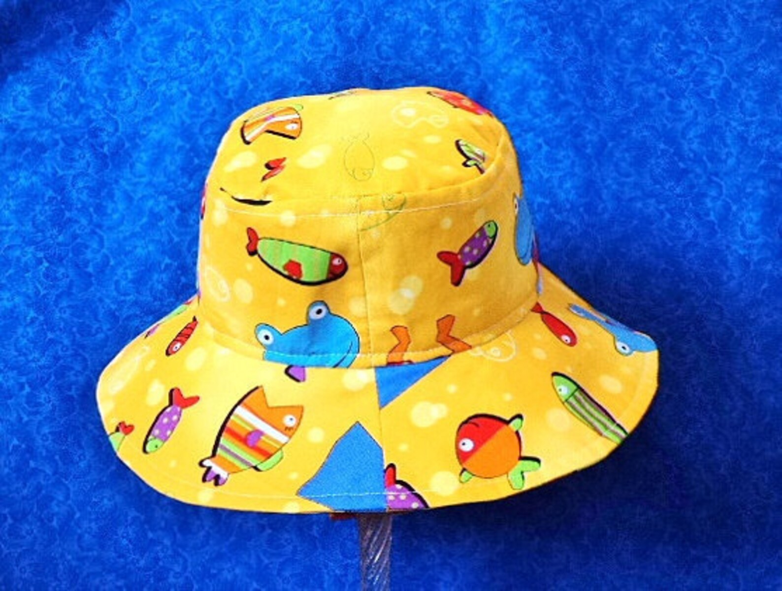 Gold Bucket Hat With Whimsical Frogs and Fish With Chin Straps - Etsy