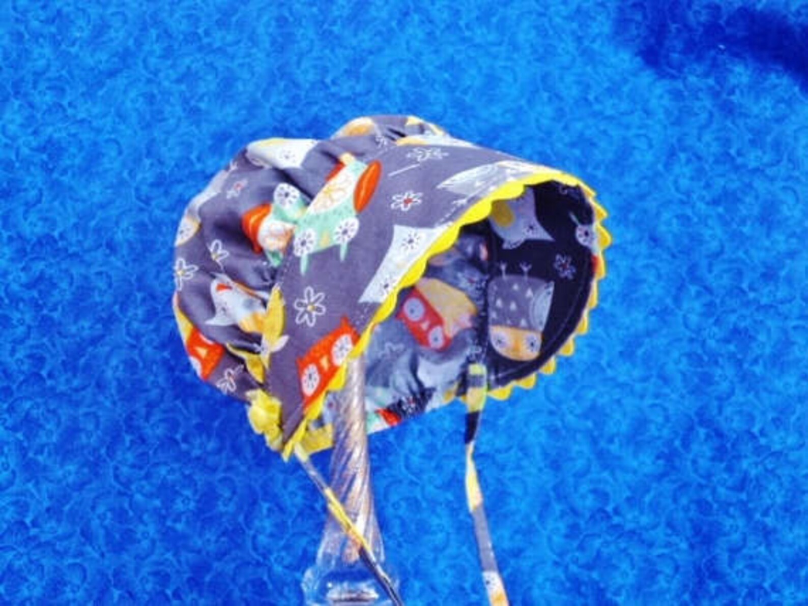 Infant Baby Bonnet Grey With Colorful Owls - Etsy