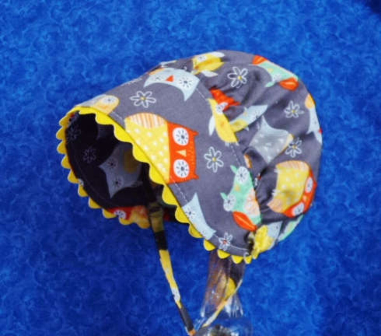 Infant Baby Bonnet Grey With Colorful Owls - Etsy