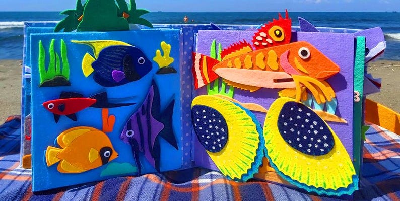 Personalized Ocean Adventure Quiet Book, Felt Montessori Busy Book ...