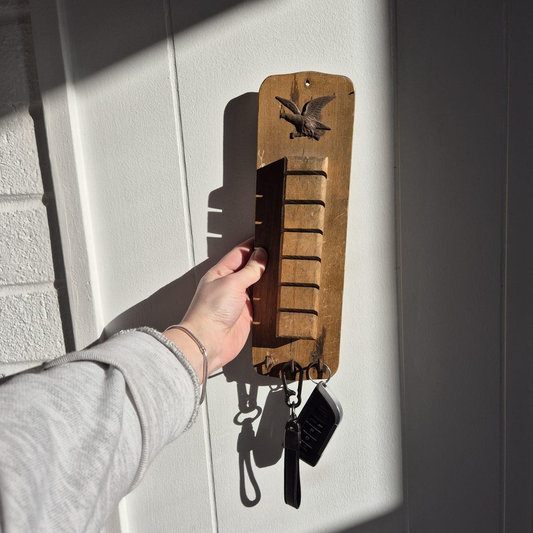 Key Rack, Wood Key Holder, Mail Holder, Vintage Key Rack, Vintage Mail ...