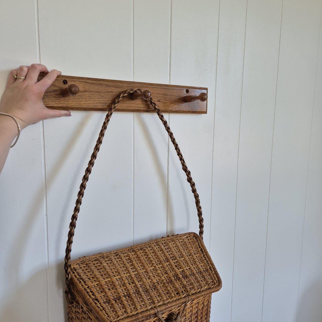Wall Peg Rack, Wooden Peg Rail, Vintage Style Hook Rack, Shaker Peg ...