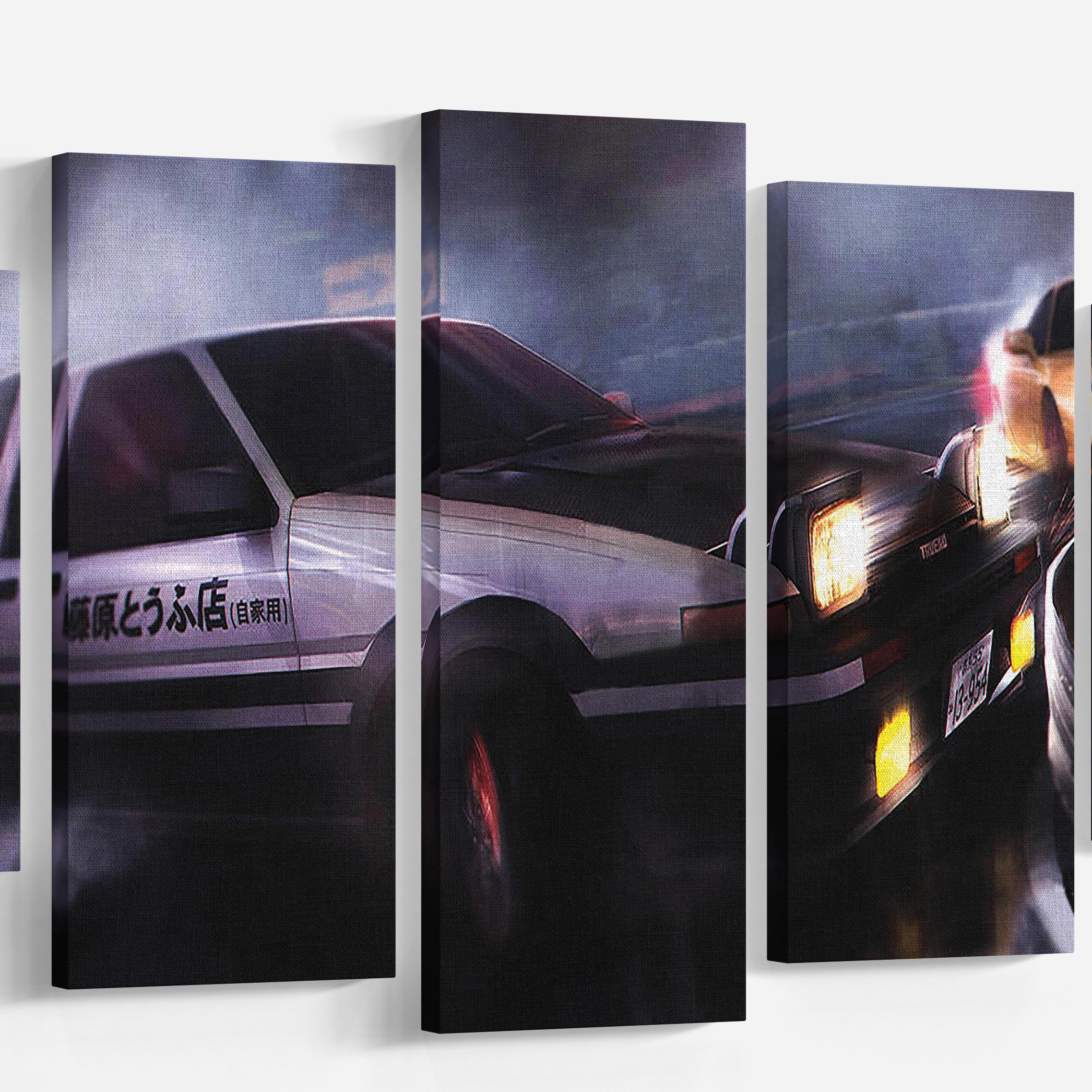 Initial D AE86 Drift Touge Wall Art, Initial D Canvas, Takumi Vs ...