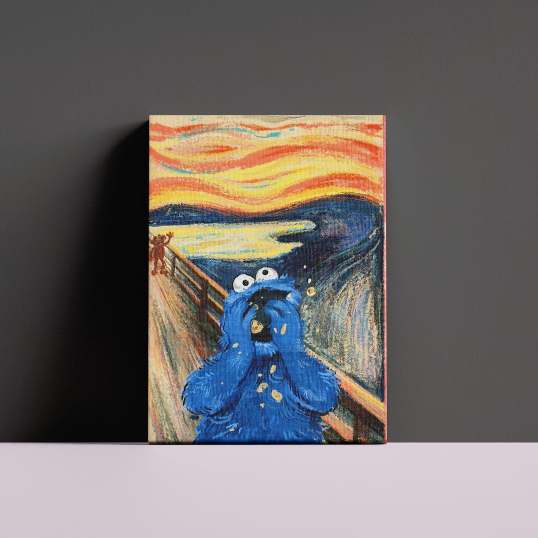 Cookie Monster Poster, the Scream Parody Wall Art, the Scream Poster ...
