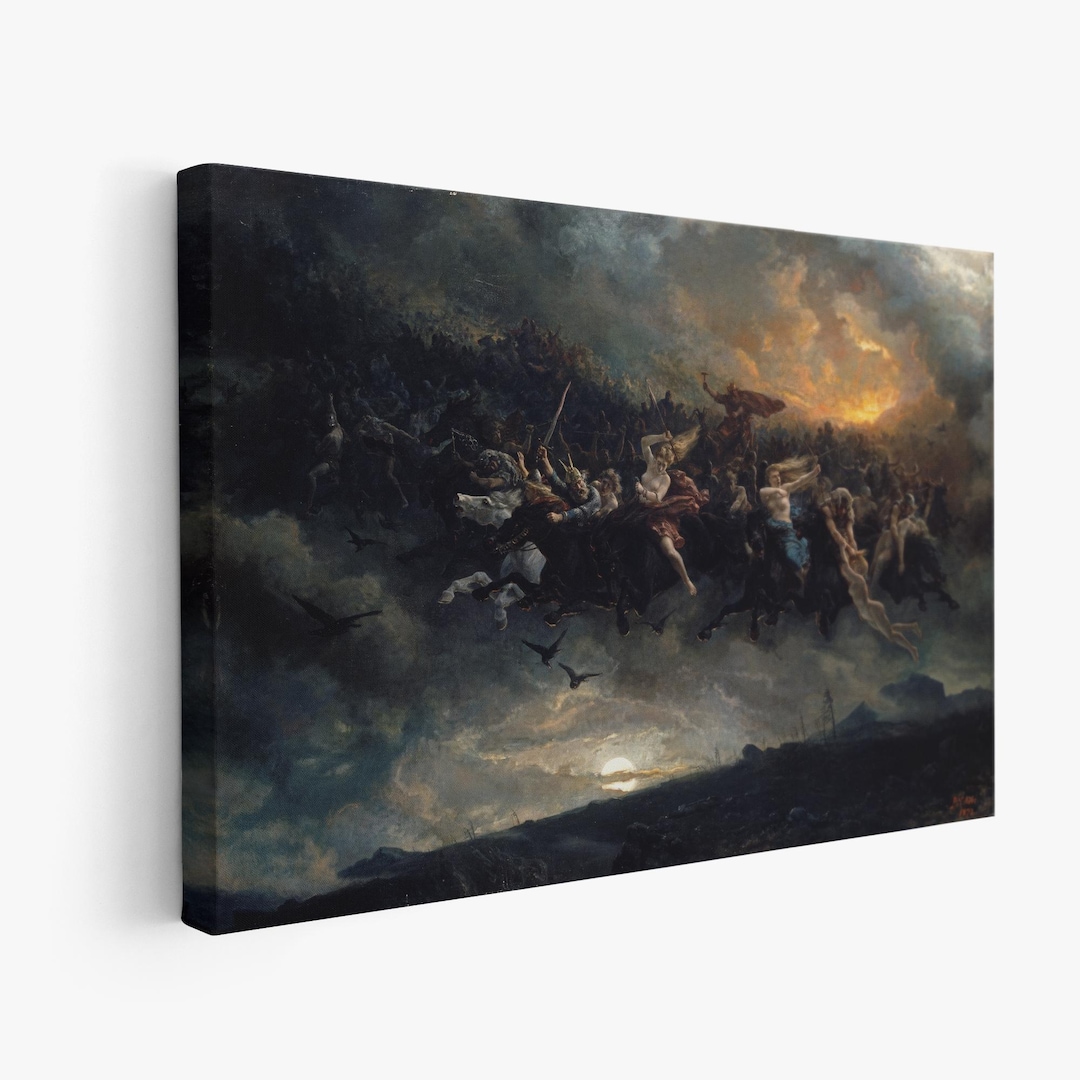 Norse Mythology Canvas, the Wild Hunt of Odin Wall Art, Mythology Norse ...