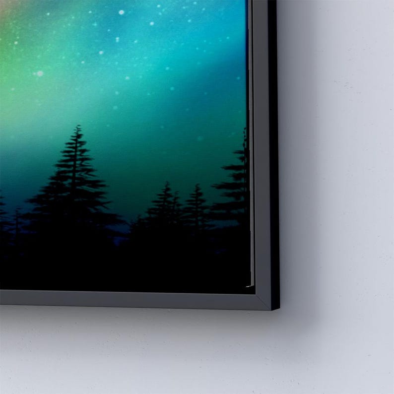 Northern Lights Over the Canadian Forest Canvas, Aurora Borealis Wall ...
