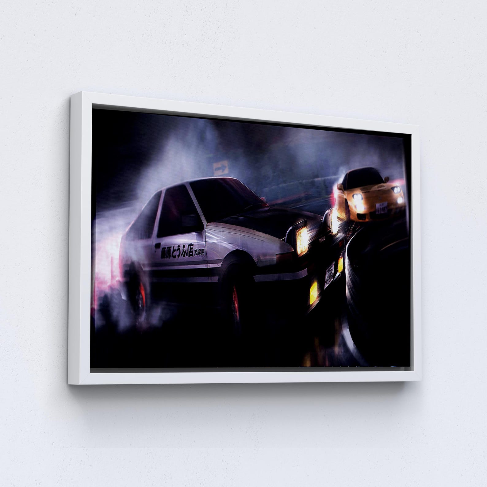 Initial D AE86 Drift Touge Wall Art, Initial D Canvas, Takumi Vs ...