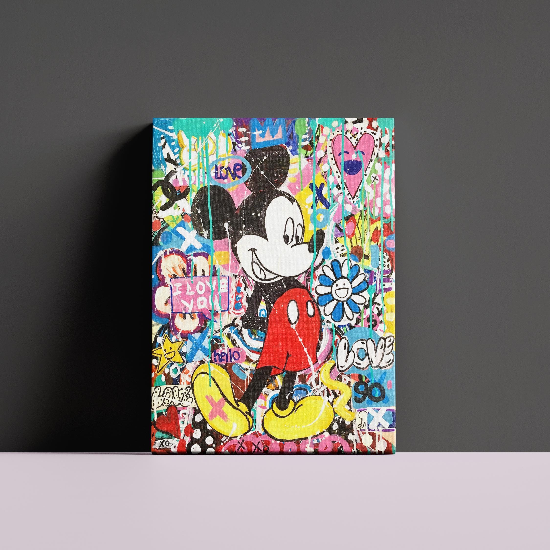Banksy Mickey Mouse Pop Art Canvas, Luxury Print, Fashion Poster ...