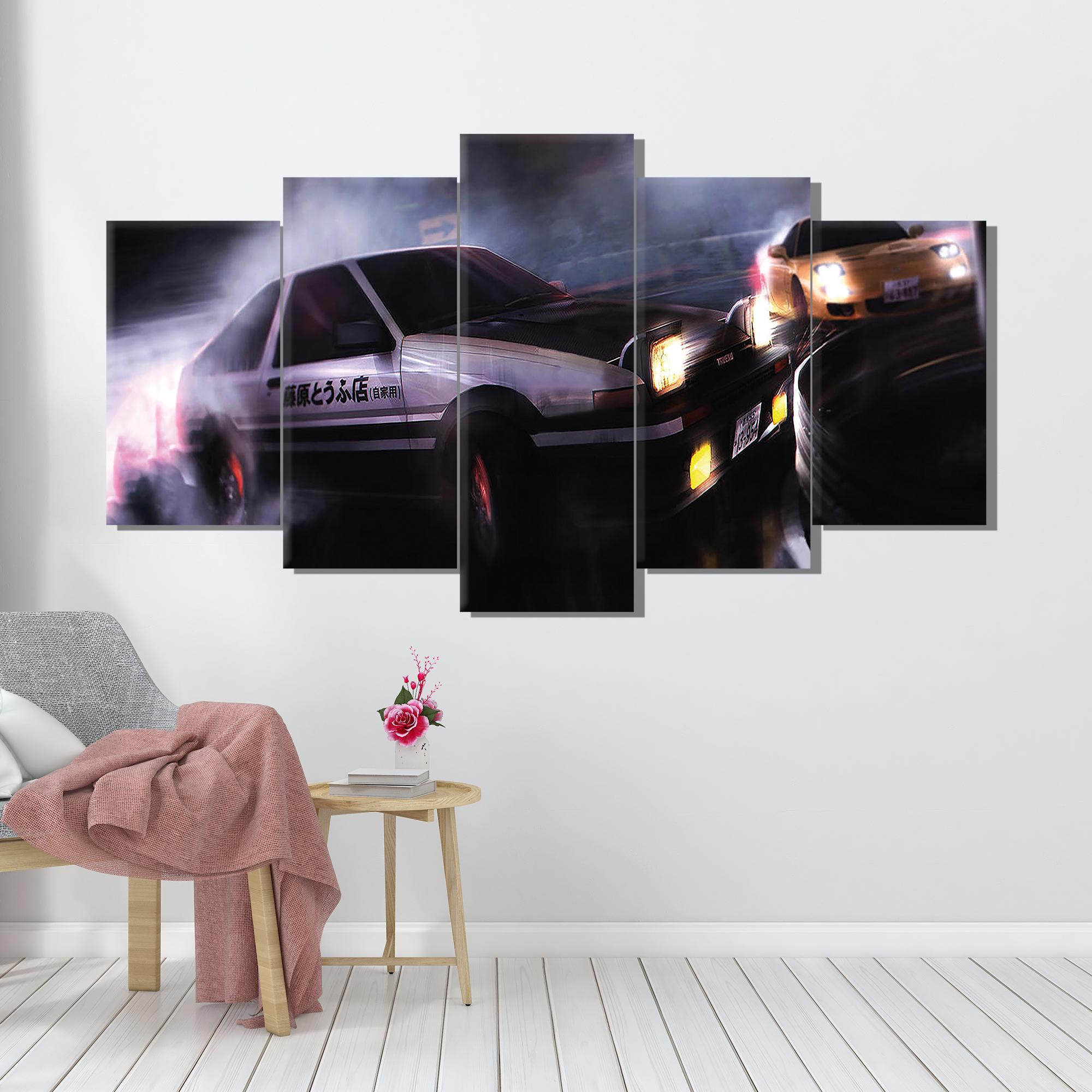 Initial D AE86 Drift Touge Wall Art, Initial D Canvas, Takumi Vs ...