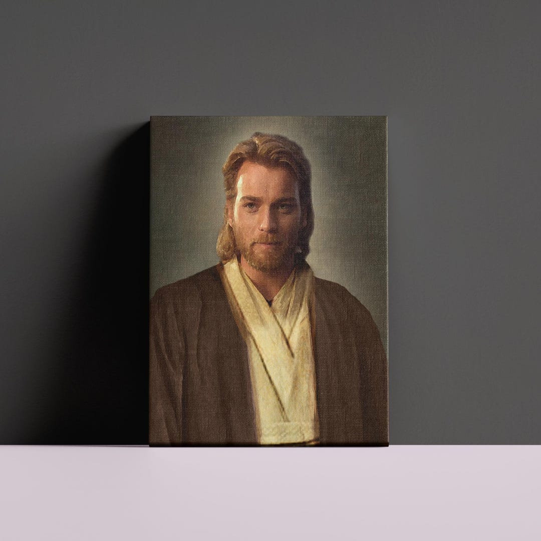 Star Wars Canvas, Space Jesus Inspired by Hofmann's Jesus Print, Obi ...