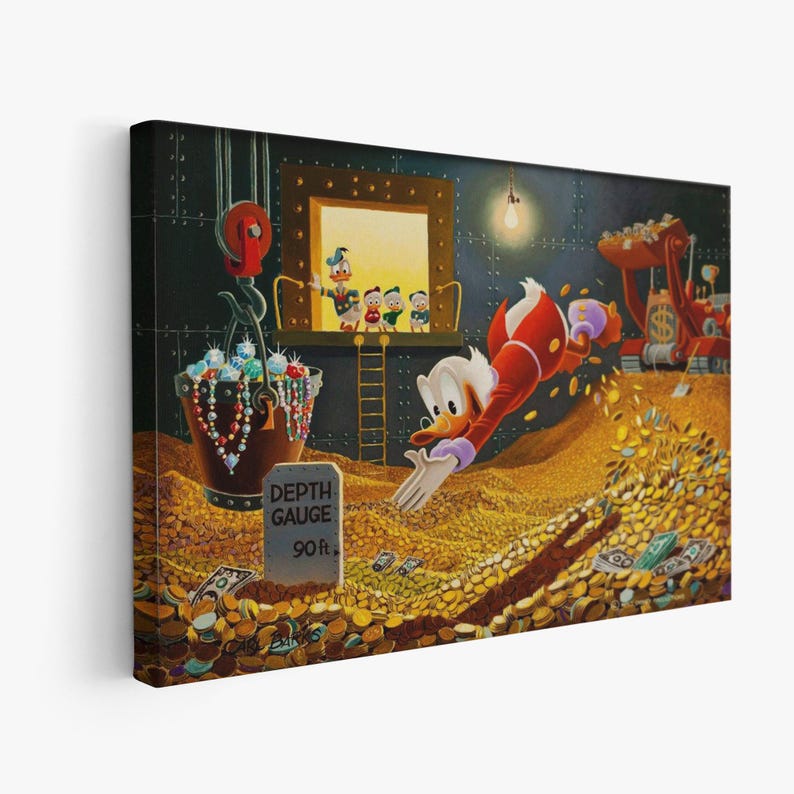 Scrooge Mcduck Money Dive Canvas Art, Graffiti Style - Etsy