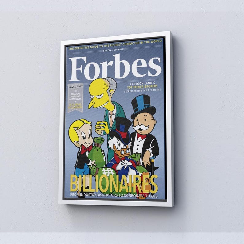 Forbes Magazine Billionaire Canvas, Mr. Monopoly Poster, Richie Rich ...