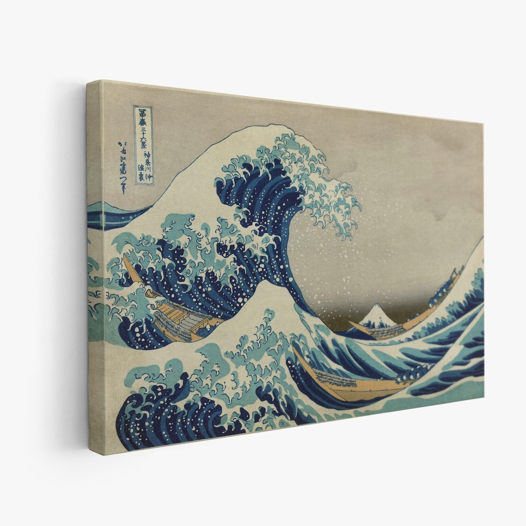 The Great Wave off Kanagawa Hokusai Poster, Ukiyoe Japanese Poster, the ...