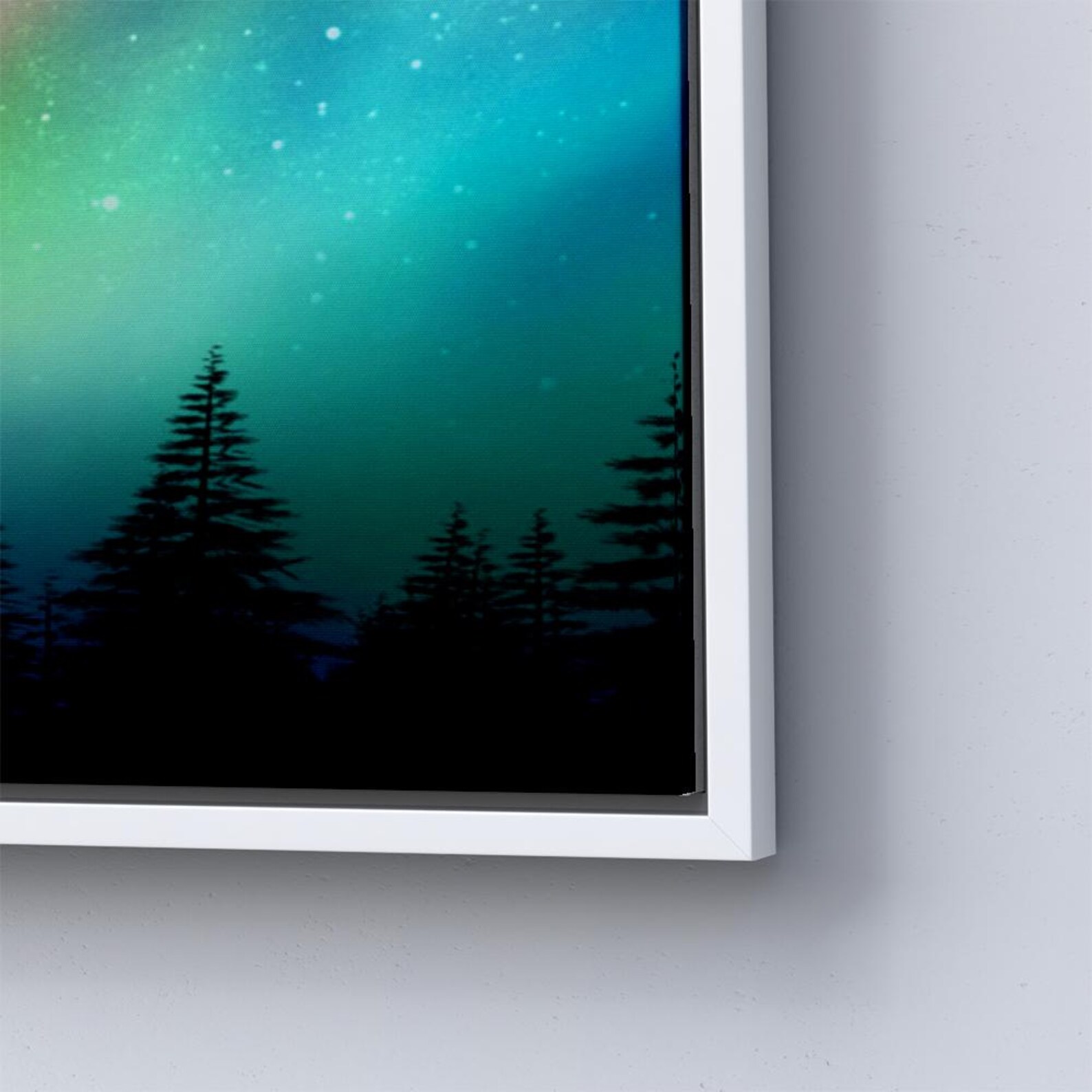 Northern Lights Over the Canadian Forest Canvas, Aurora Borealis Wall ...