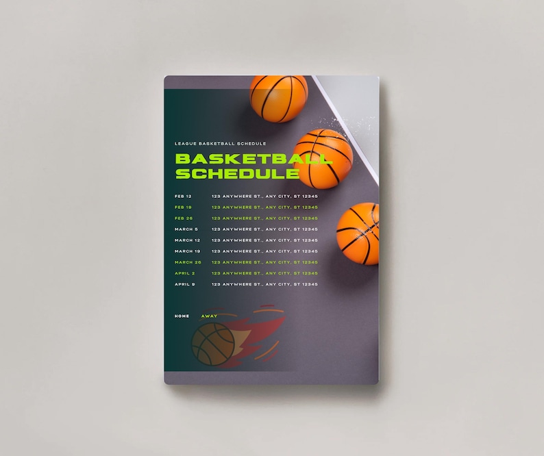 Editable Basketball Schedule Template - Simple Organized Editable ...