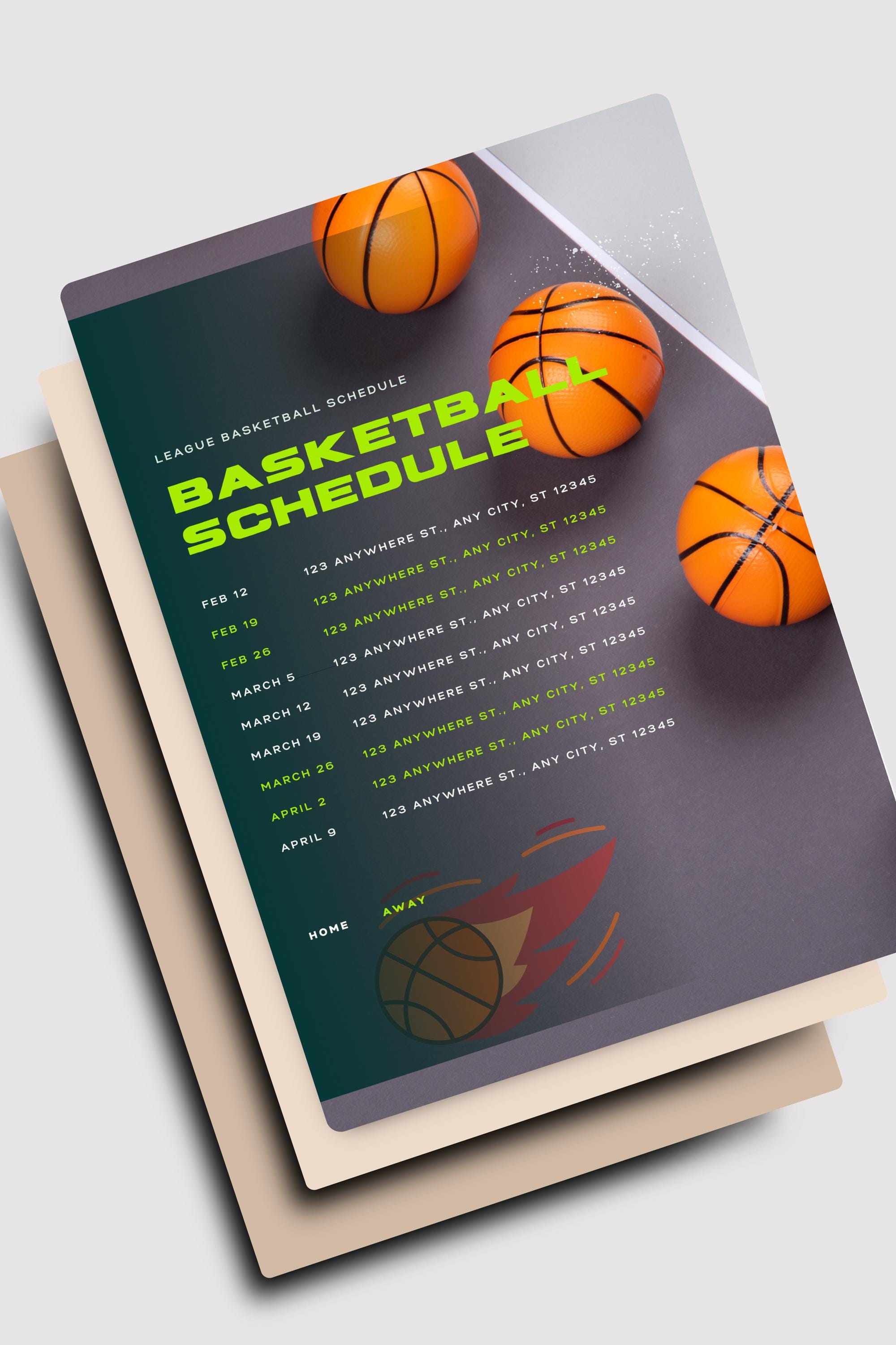 Editable Basketball Schedule Template - Simple Organized Editable ...