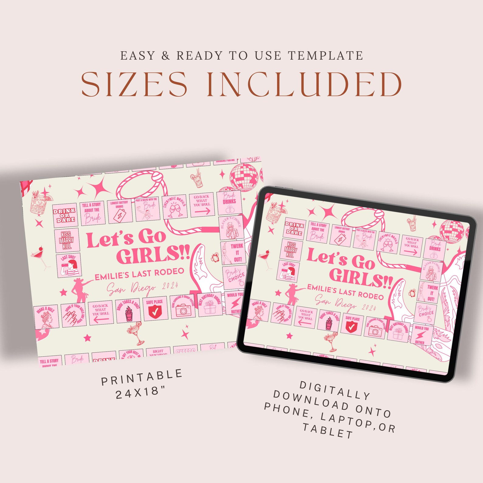 Rodeo Ready Bachelorette Games - Digital Fun for the Bride-to-be and ...