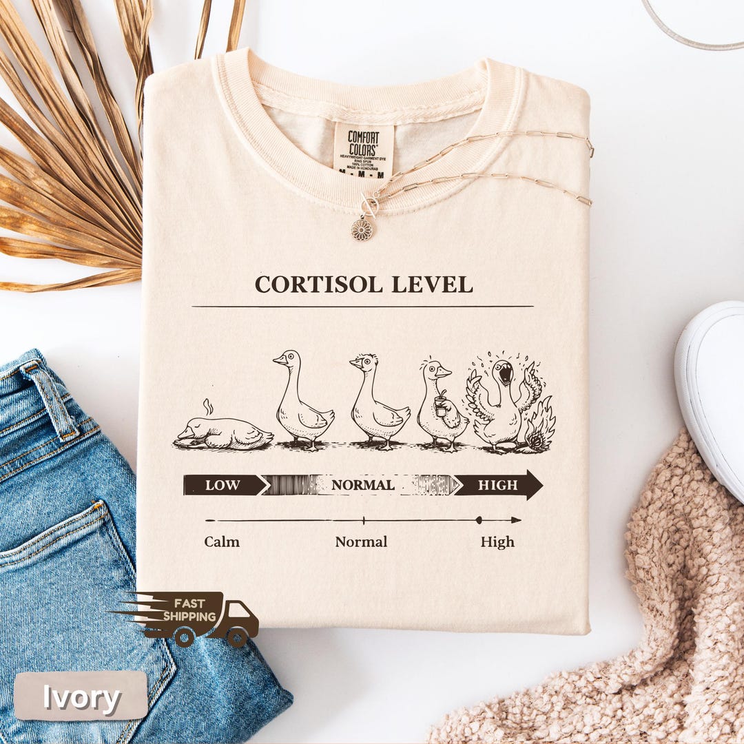 Funny Cortisol Meter Silly Goose Shirt, Stressed Meme Burnout Coworker ...