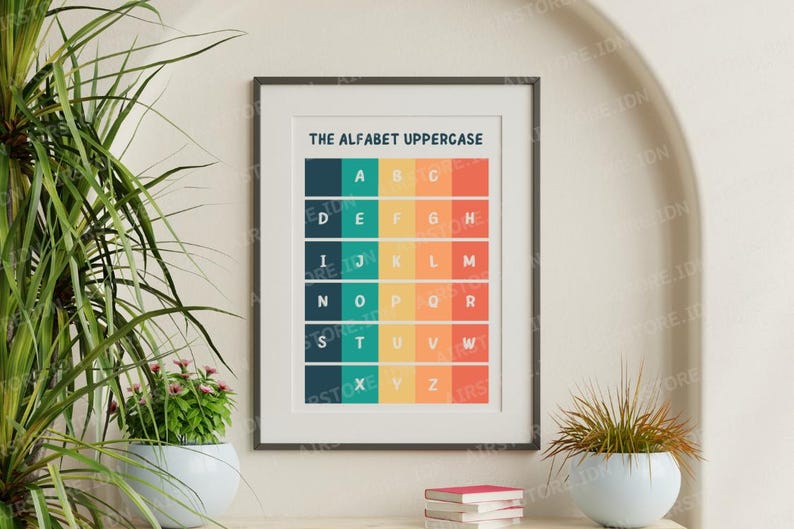 Rainbow Alphabet Poster Educational Kids Room Decor - Etsy