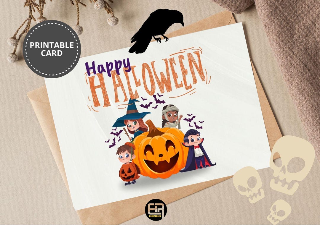 Happy Halloween Printable Greeting Card - Etsy