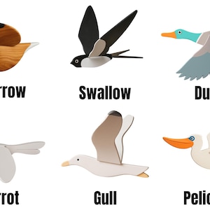 Wooden Raven Mobile – Handmade Flying Bird Decor With Moving Wings ...