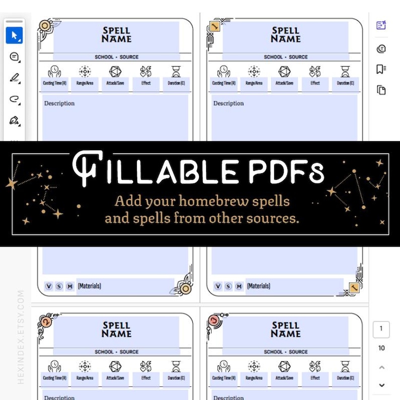 D&D 5e 2024 (5.5) Wizard Spell Cards (printable) - Etsy