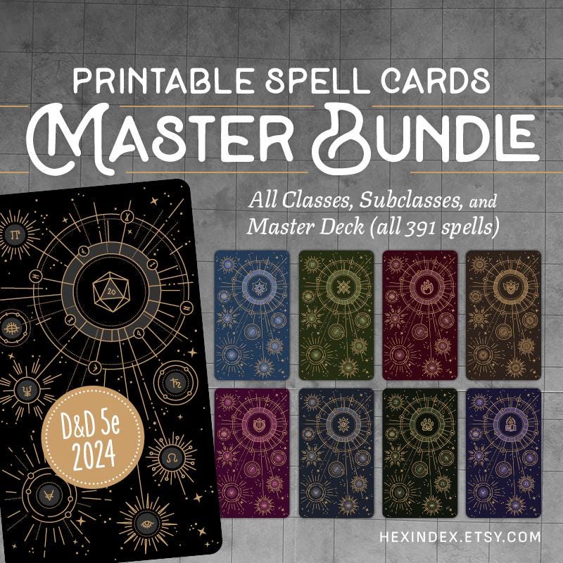 2024 Dnd Spell Cards - Etsy