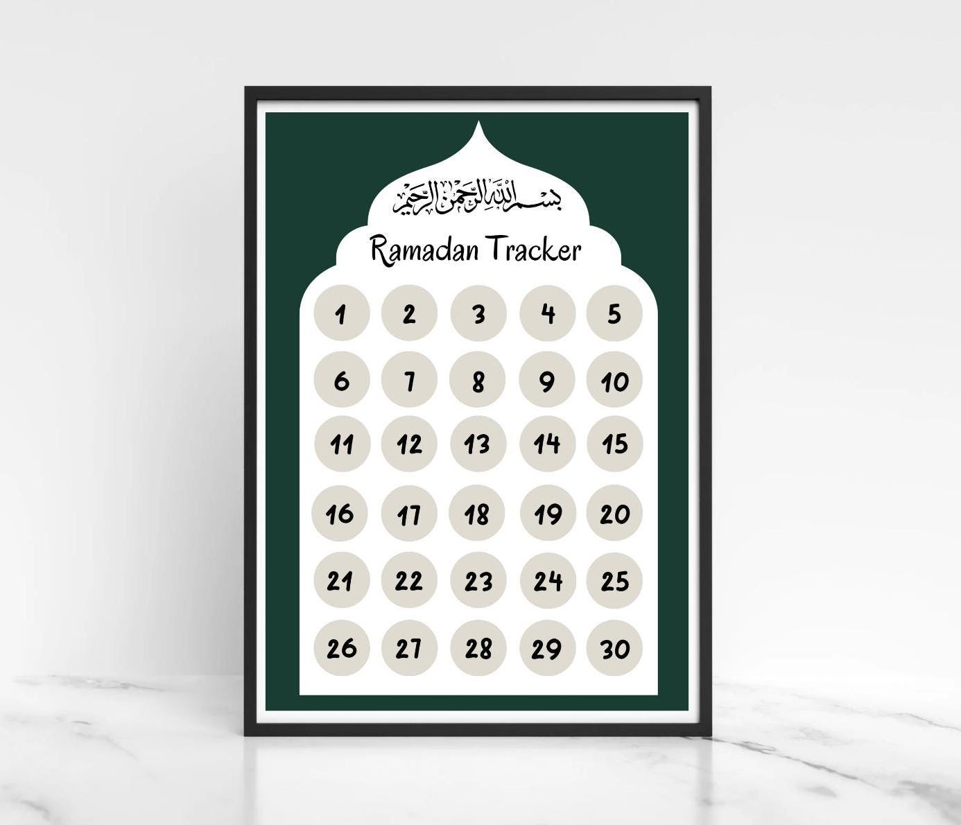 Ramadan Calendar, Ramadan Fasting Tracker, Printable - Etsy