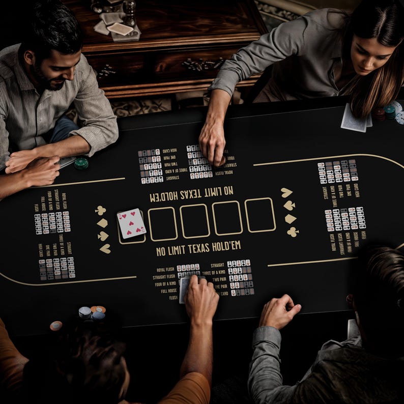 Texas Hold ‘em Poker Table Top Mat – Learn & Play in Style - Etsy