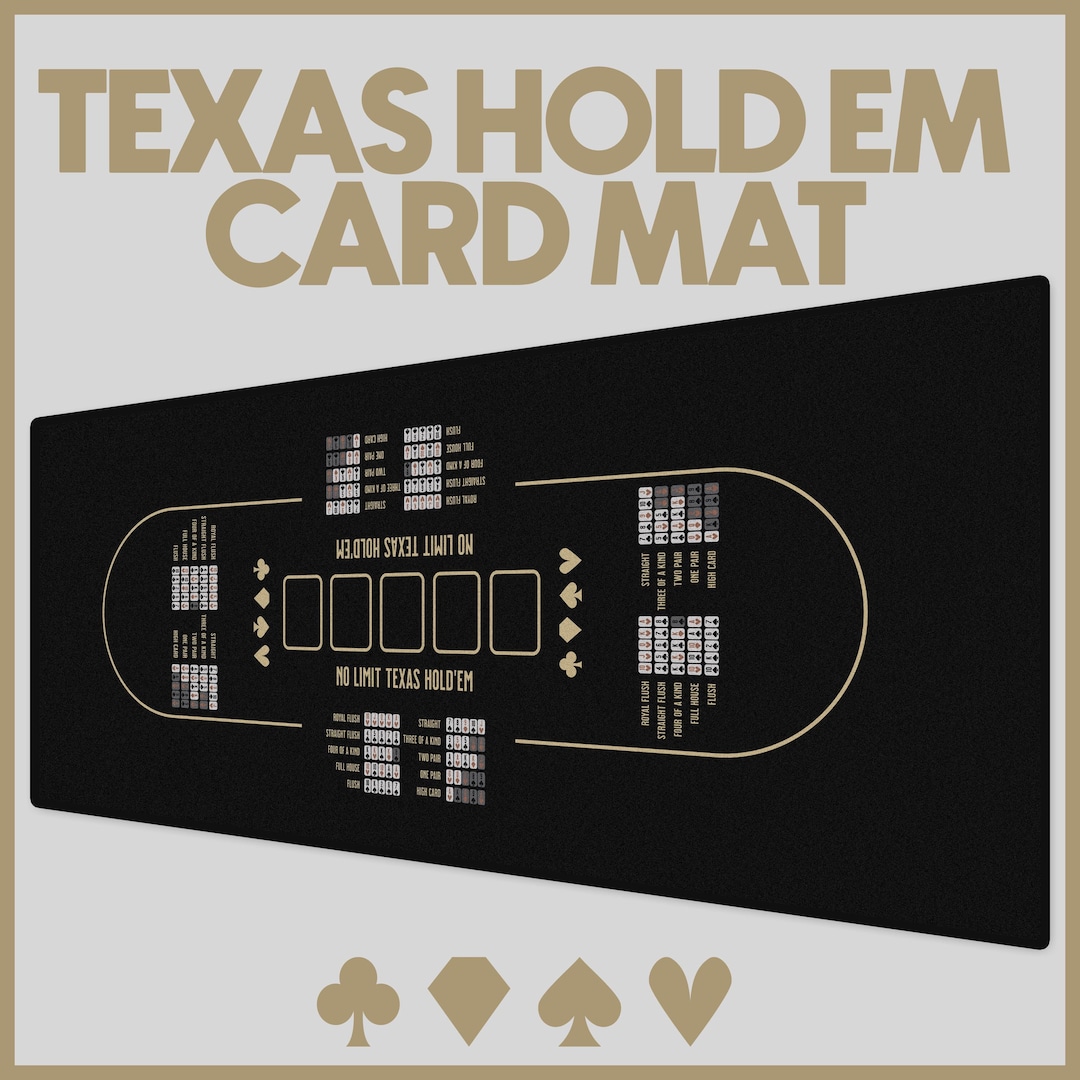 Texas Hold ‘em Poker Table Top Mat – Learn & Play in Style - Etsy