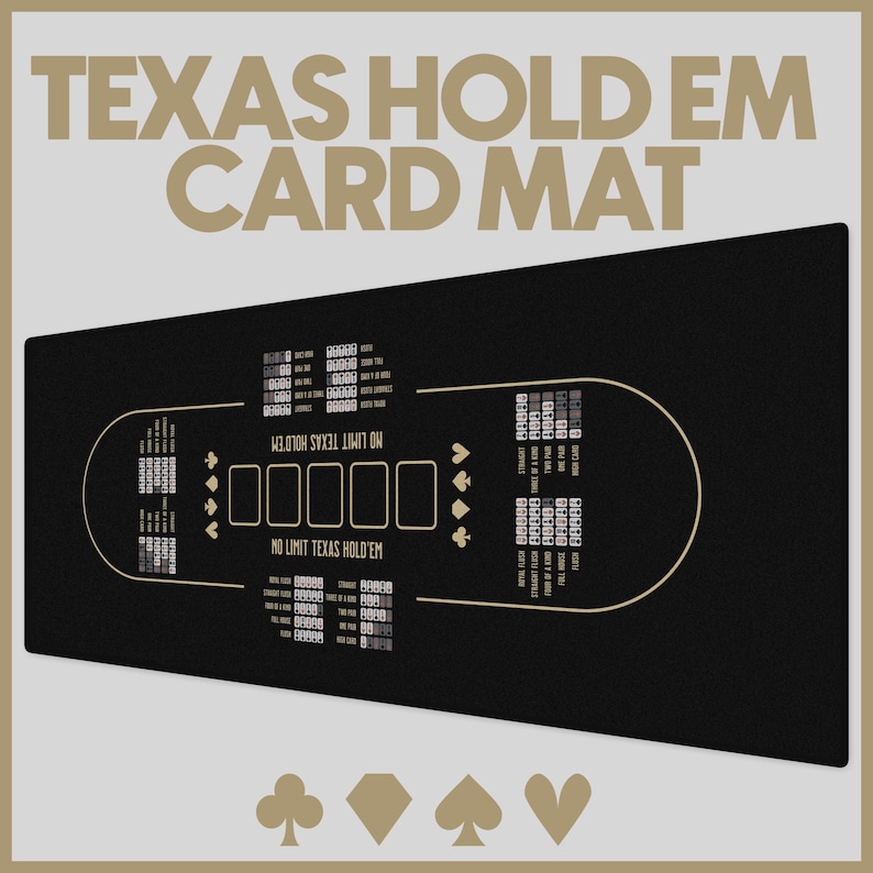 Texas Hold ‘em Poker Table Top Mat – Learn & Play in Style - Etsy