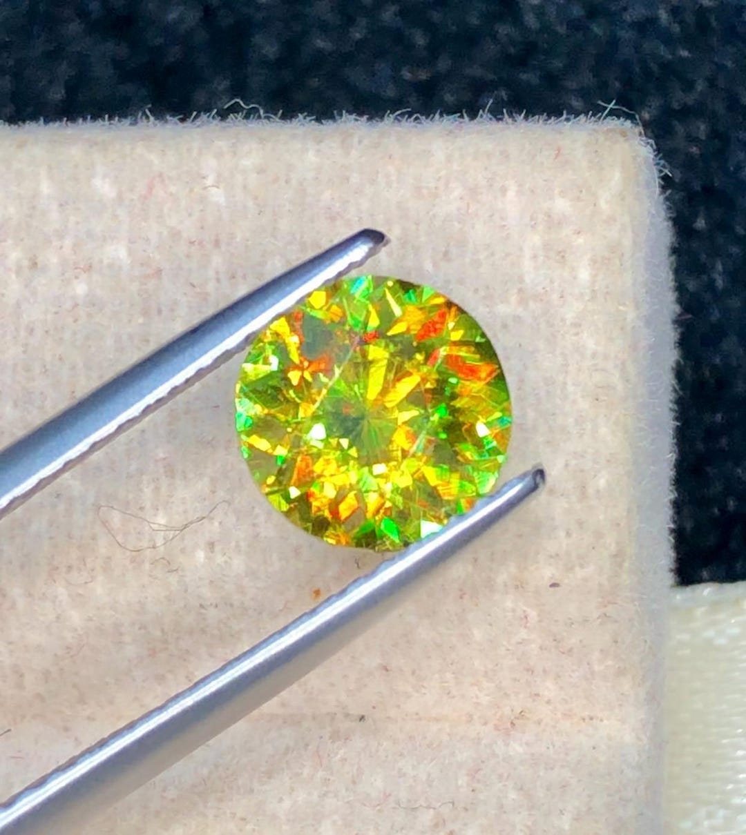 Brilliant Chrome Sphene 1.20ct Round Cut Gemstone – Rare Green Yellow ...