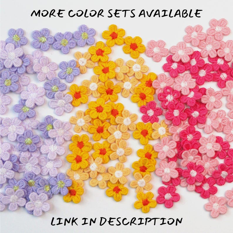 Mini Blue Flower Embroidered Patches, Sew-on DIY Craft Appliques, 1.5x1 ...
