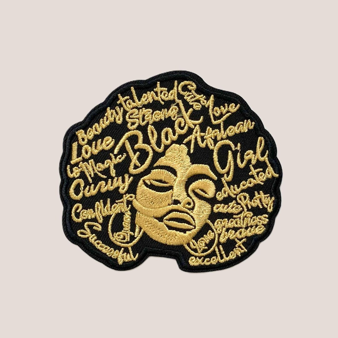 Afro Queen Iron-on Embroidered Patch, Empowering Afro Women Badge ...