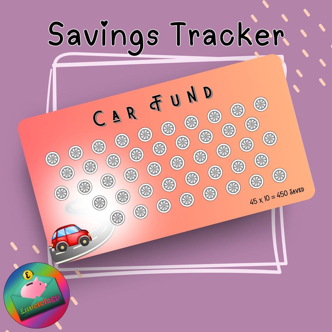 Laminated Car Fund Savings Tracker: Reusable Budgeting Tool (450 Goal ...