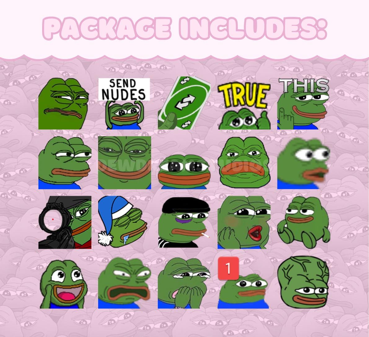 1000 Animated Pepe Emotes Pack for Twitch, Youtube, Discord, Kick ...