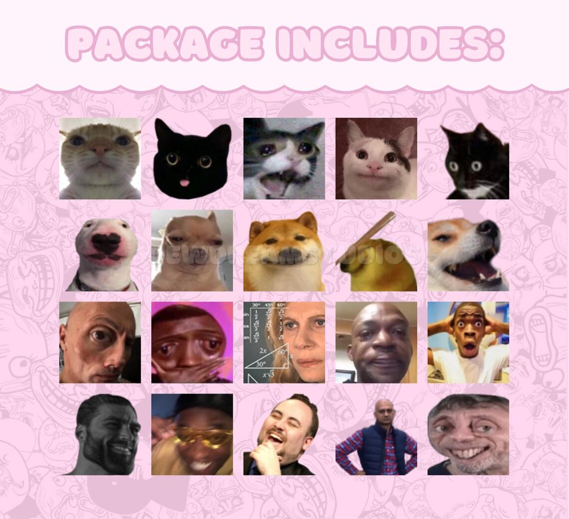 1000 Animated Static Meme Emotes Pack for Twitch, Youtube, Discord ...