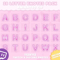 60 Pink Letters and Symbols Text Emote Pack | Discord, Twitch, Youtube ...