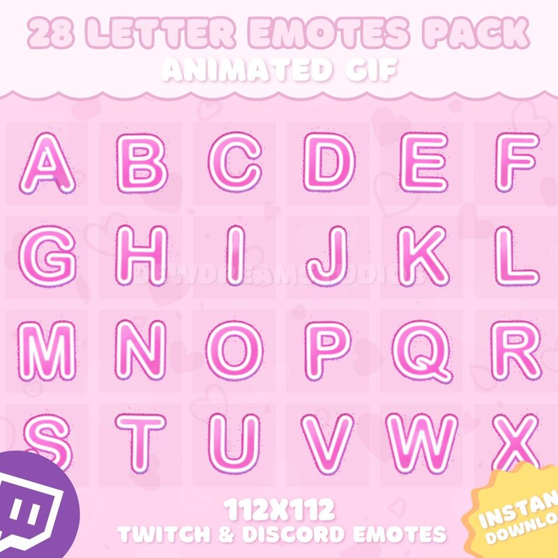 Sub emotes letters - Etsy.de