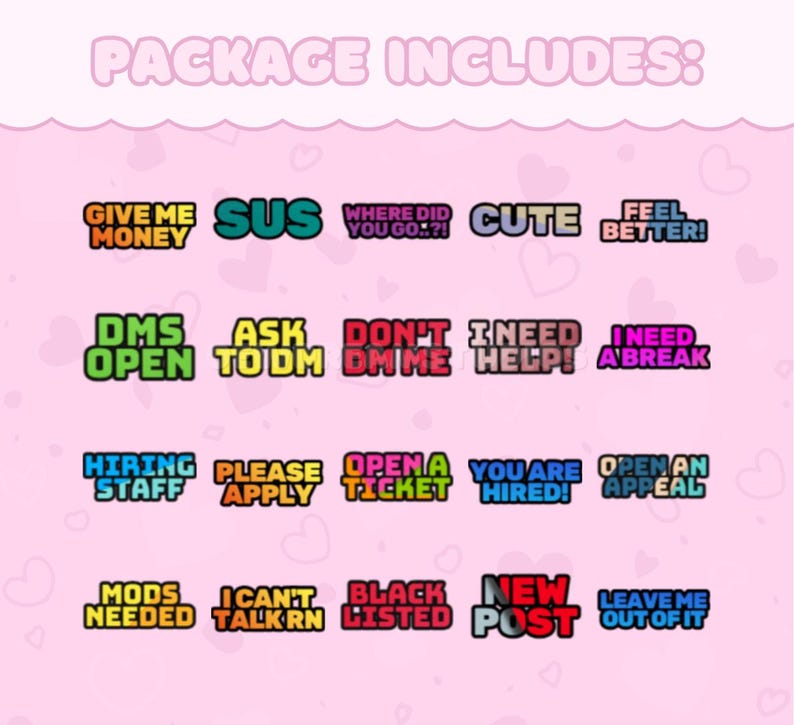 135 Text Emotes Pack for Twitch, Youtube, Discord, Kick | Funny ...