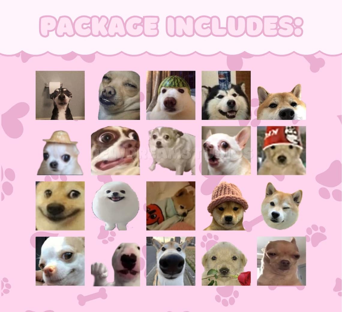 150 Animated Dog Emotes Pack for Twitch, Youtube, Discord, Kick | Cute ...